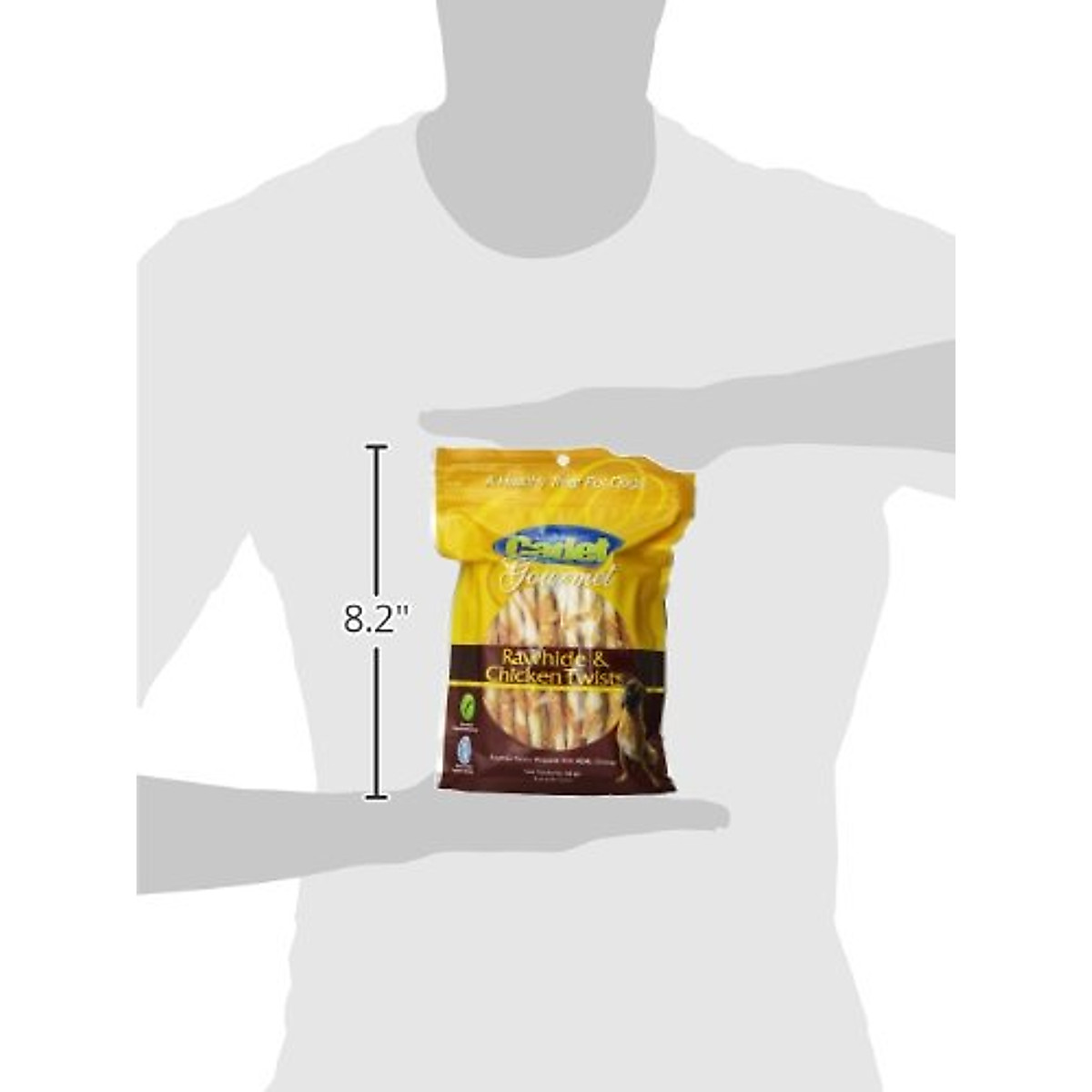 Cadet Gourmet Beef Hide & Chicken Twists Dog Treats - Healthy & Natural Rawhide & Chicken Dog Treats for Small & Large Dogs - Inspected & Tested in USA, 5 In. (50 Count)