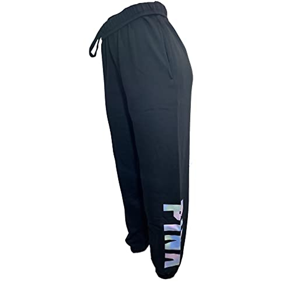 Victoria's Secret Pink Fleece Baggy Campus Sweatpants Color Black Size X-Small New