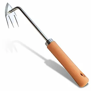 SHANFEEK Weed Puller with M-Shape Claw Weeding Artifact Uprooting Weeding Tool Dandelion Puller Tool Gardening Hand Tools Weed Remover Tool for Yard with Hard Solid Wood Handle(M-Type)