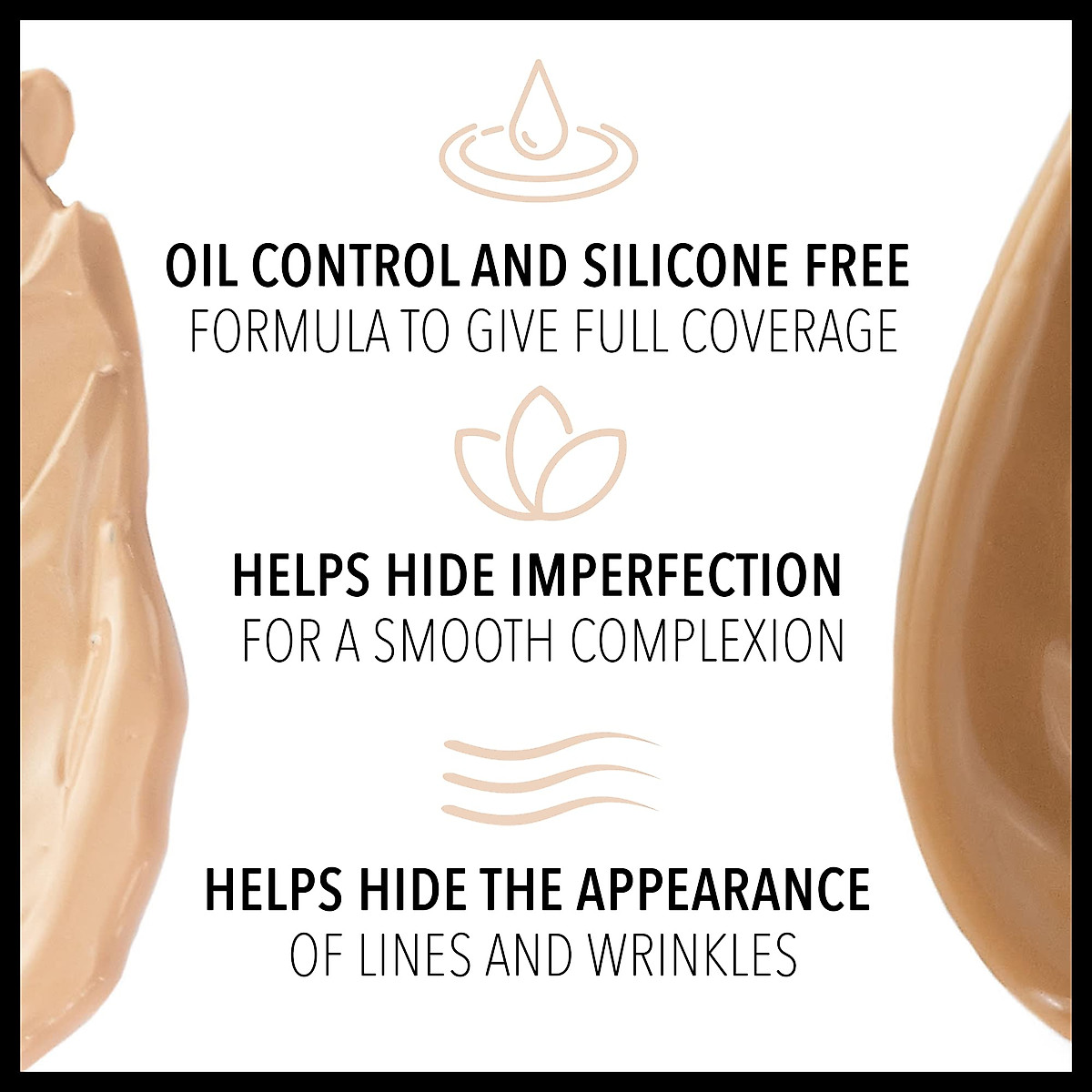 Valeera Full Coverage Soft Matte Oil Control Flawless 24HR Concealer Liquid Waterproof Foundation (104 - Buff Beige)