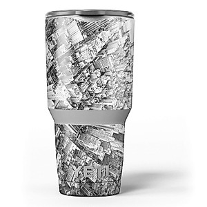 Design Skinz Aerial Cityscape Black and White - Skin Decal Vinyl Wrap Kit Compatible with The Yeti Rambler Cooler Tumbler Cups
