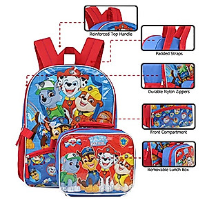 Nickelodeon Boys' Paw Patrol Backpack with Lunch (Light Blue/Red)