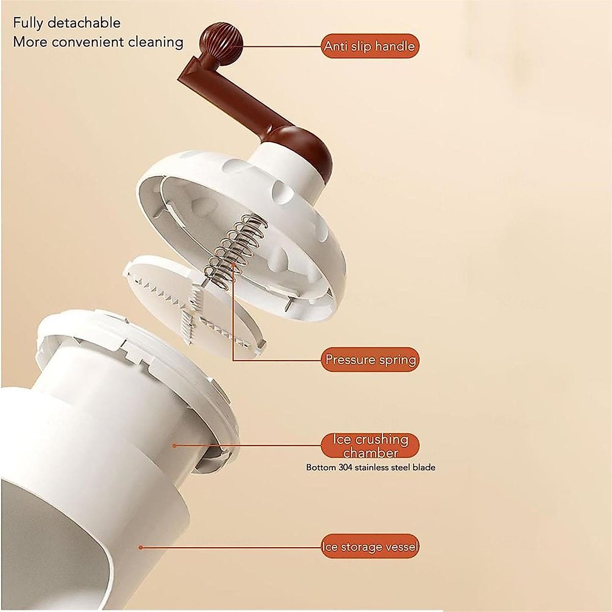 Ice Shaver Machine for Home Use, with 4 Ice Cube Molds, Shaved Ice Crusher Thick Blade, Safe and Labor Saving, Ice Grinder, for Making Drinks