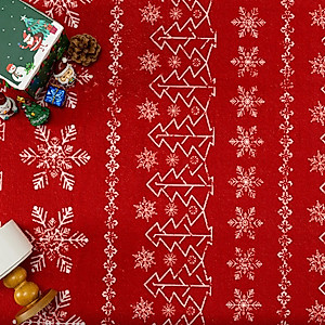 PureCozy Christmas Area Rug 5x7 Red Washable Kitchen Rug Xmas Snowflake Holiday Decor Indoor Throw Rug Decorative Living Room Non Slip Soft Low Pile Carpet Bedroom Dining Room Office Nursery Bathroom