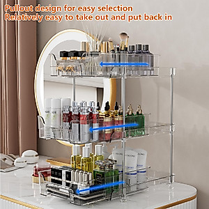 PTBSZCWY Under Cabinet Organizer Bathroom Organizer and Storage,Under Sink Organizers 3 Tier Clear Organizer With Dividers Organizer Medicine Storage, Kitchen Cabinet Pantry Dividers Organizer