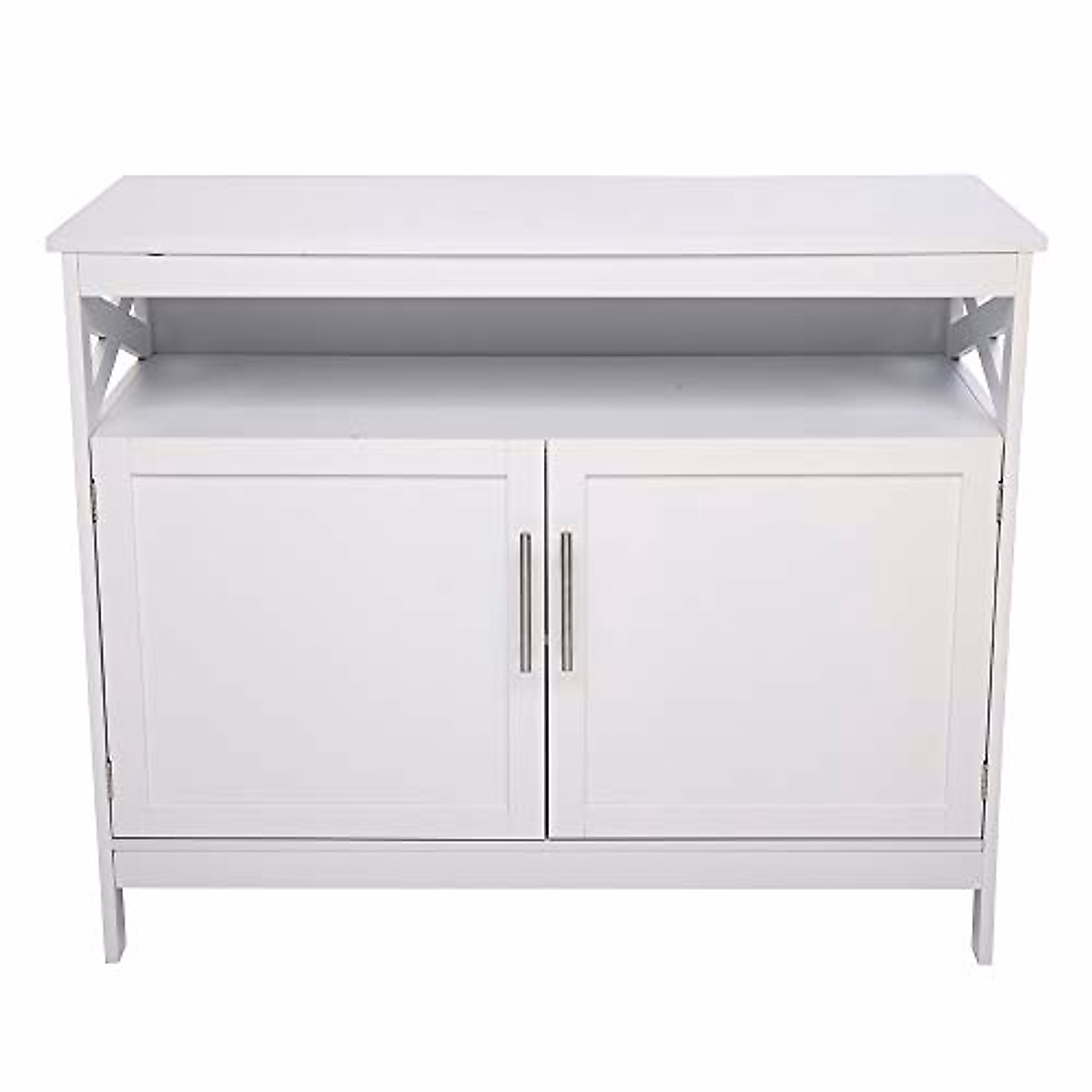 Ynredee Storage Cabinet with Double Doors,Bathroom Floor Storage Cabinet,Accent Cabinet,Wooden Buffet Sideboards,Freestanding Cupboard Cabinet Storage Organizer for Kitchen,Living Room,Bathroom (A)