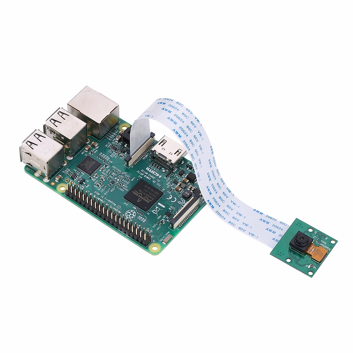 Unistorm Raspberry Pi 4/3 Camera Module, 5MP Webcam, 1080p/720p Video, Fixed Focus, USB Connection