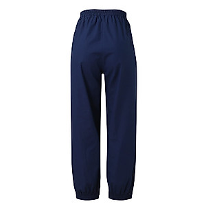 Women Oversized Cargo Pants Plus Size Button Parachute Trousers Classic Capris Cargo Jogger Pants