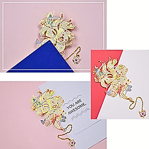 BLBMH Kitsune Cute Metal Bookmarks for Women Book Lovers Cool Anime Book Marks Unique Gifts Christmas Birthday -K4