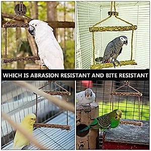 Bird Wood Swing Teething Toys Teething Toys Hammock Swing 2 Pcs Pet Parrot Perch Bird Wood Swing Bird Perch Wood Wood Swing Toy Teething Toys Hammock Swing Hammock Swing