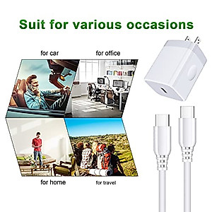 USB C Charger Block Samsung Fast Charger Box for Samsung Galaxy A14 5G,A23,A13,S23,A54,S21 FE,A03s,Z Fold 4,A53,A34,A04S,S22,S20;Pixel 7 Pro/6,20W Wall Plug Power Adapter+6FT Type C to C Charger Cable