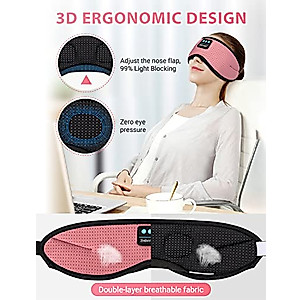 Sleep Headphones White Noise Sleep Mask 3D Music Blue-Tooth Sleeping Eye Mask Sleeping Headphones for Side Sleepers Sleep Mask with Bluetooth Headphones Gifts for Men Women