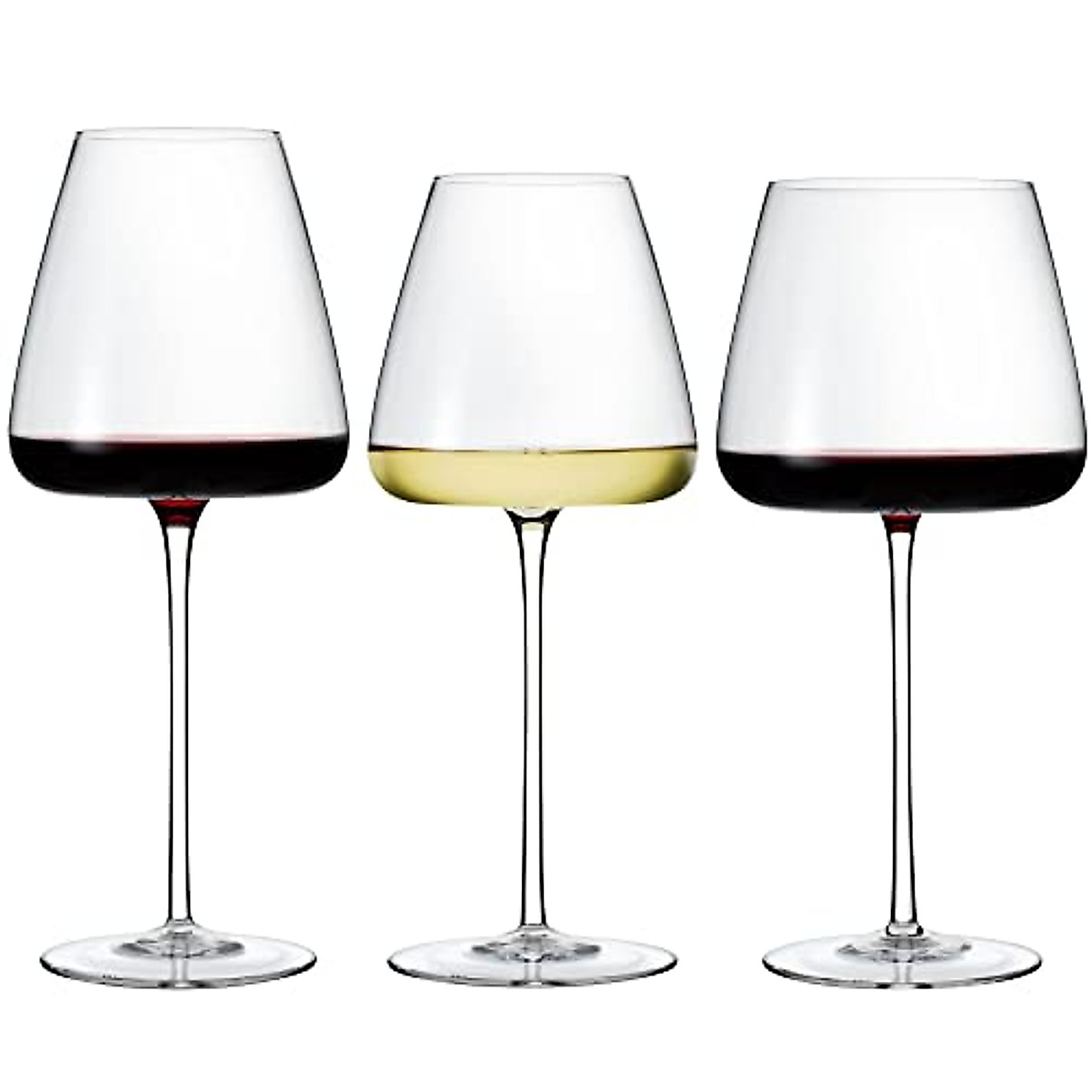 Wine Enthusiast Fleur Pinot Noir Wine Glass – Hand Blown Wide Bowl Glassware with Long Stem for Red Wine Tastings (Set of 2)