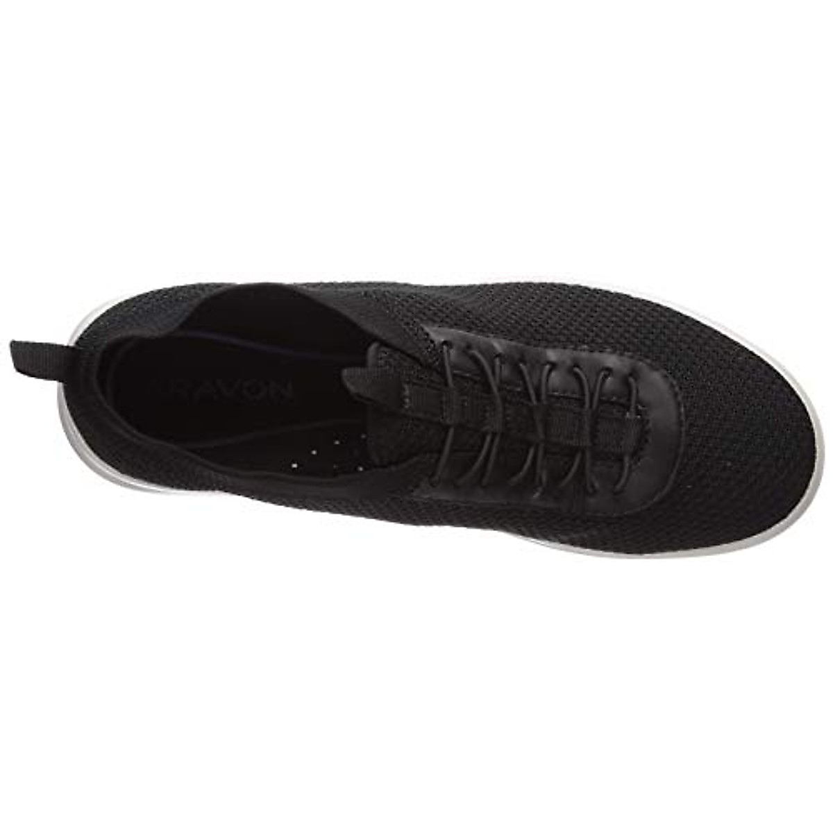 Aravon Women's PC Mesh Bungee Sneaker, Black Knit, 9