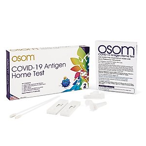 Osom COVID-19 Antigen Home Test, 2 Rapid Tests Included, Results in 15 Minutes, Made in The USA, Easy to Use (2 Tests)