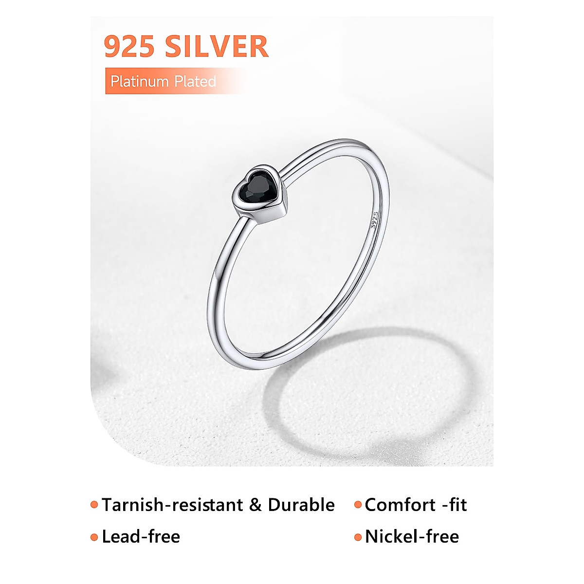 Silver Wedding Band for Woman Heart Cubic Zirconia Jewelry