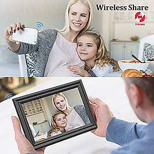 FRAMEO Digital Frame WiFi 10.1 Inch Digital Picture Frame, 16GB Storage, Auto-Rotate,IPS Touch Screen,Wall-mountable, Easy Setup and Share Photos and Videos via Free App from Anywhere