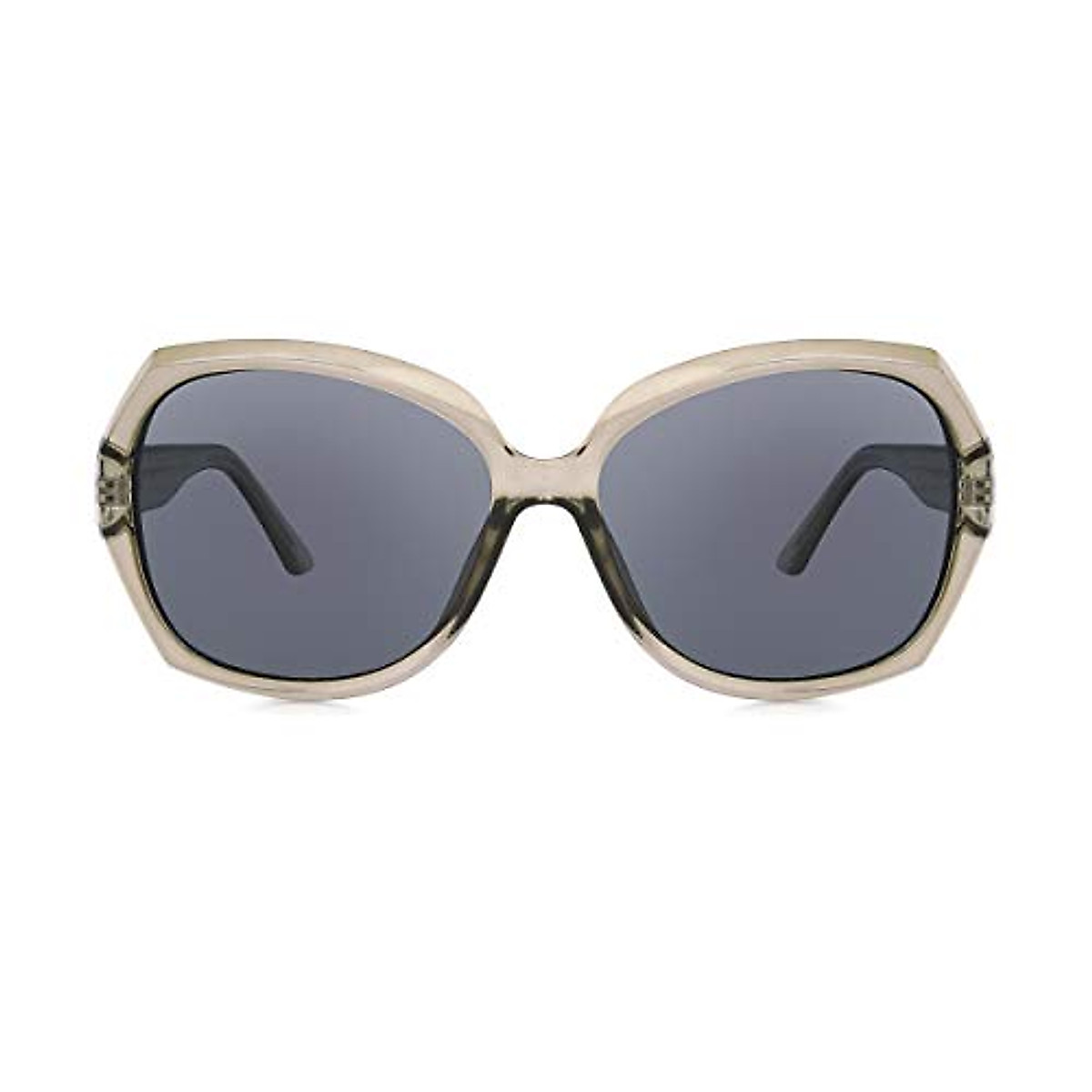 Sofia Vergara x Foster Grant Sofia Vergara x Foster Alejandra Square Reader Sunglasses for Women, Shiny Crystal Taupe, 58 mm + 1.25