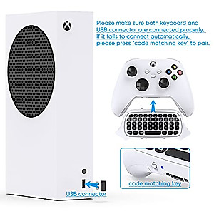 FYOUNG Controller Keyboard for Xbox Series X/Series S/One/S/Controller Gamepad, 2.4Ghz Mini QWERTY Controller Keyboard Gaming Chatpad with Audio/Headset Jack for Xbox Series X/S Controller
