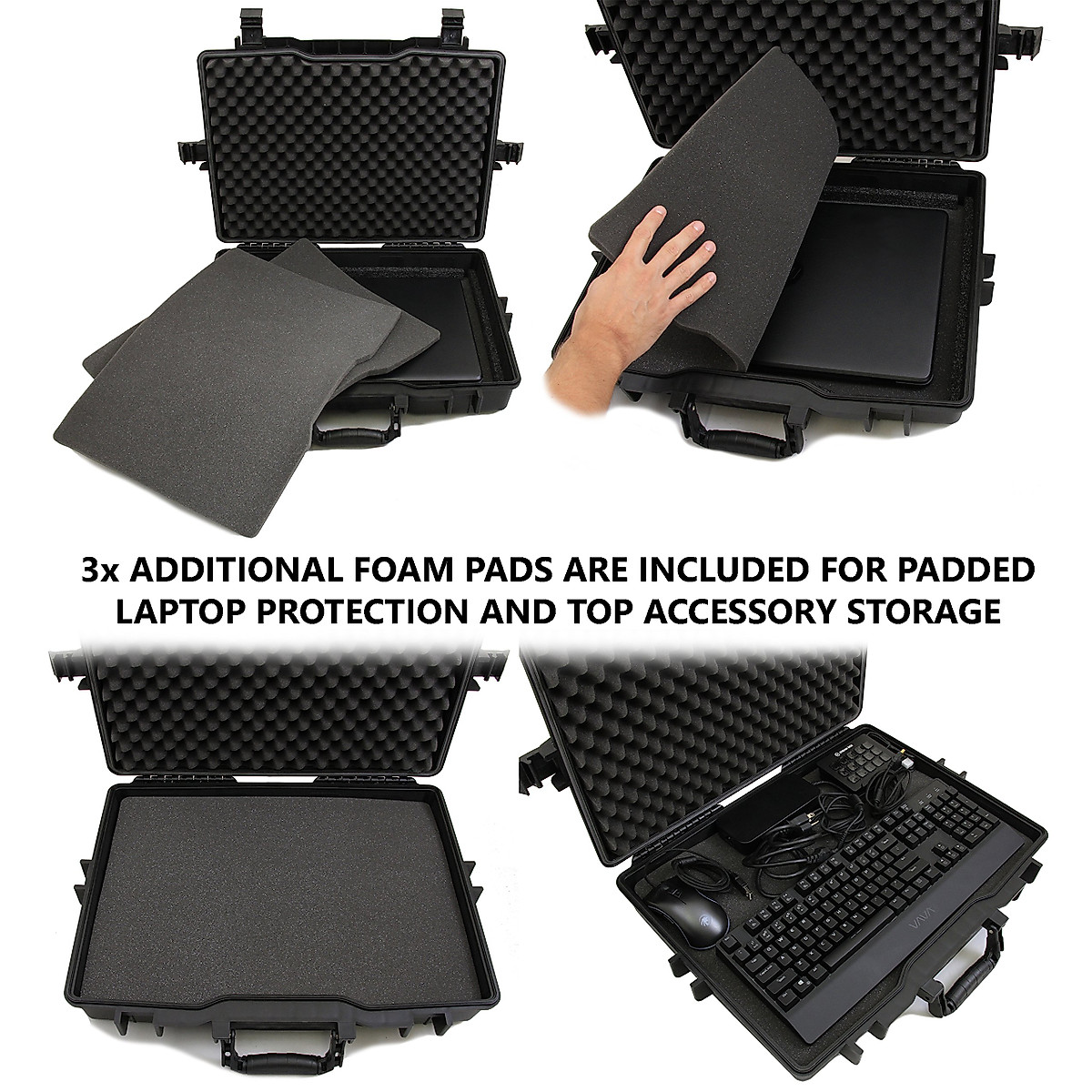 CASEMATIX 15.6 to 17 inch Waterproof Laptop Hard Case Compatible with Razer Blade Gaming Laptops 17, Stealth and More Computer Accessories Up to 17 Inches - Case Only