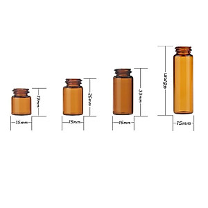 ZbFwmx 12 Pack Set Brown Screw Cap Glass Bottle Small Mini Empty Oil Amber Vial (5ml)