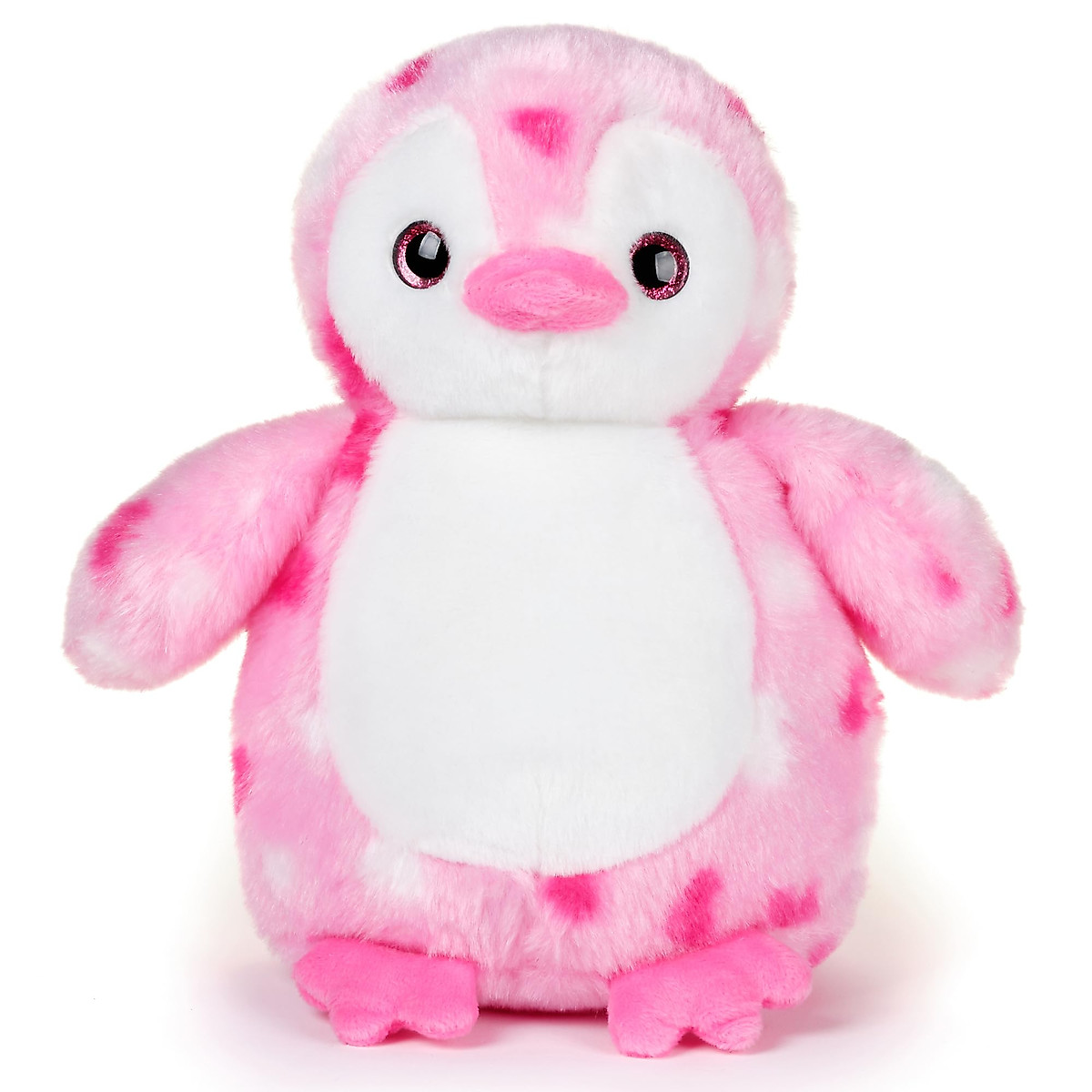 Bearington Collection Precious Heart Stuffed Animal Penguin Plush Heart Printed, Kid Companion Plushie, Great Gift for Birthdays, Holidays and Other Special Occasions, Pink & White, 9 inches
