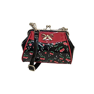 Lost Queen New Romantics Kisslock Vintage Cherry Blossom Handbag Purse