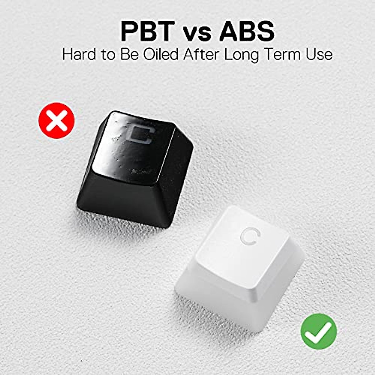 Redragon A130 White Pudding Keycaps, 104 Keys Standard Doubleshot PBT Keycap Set w/Translucent Layer for Mechanical Keyboard, OEM Profile, English (US) ANSI Layout