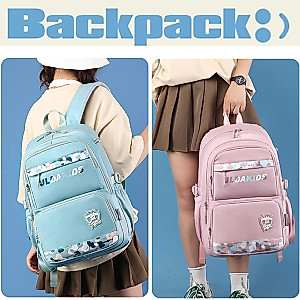 Solid Backpack for Girls Elementary Students Bookbag Primary Schoolbag Knapsack for Kids