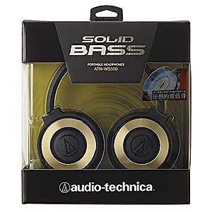Audio Technica Solid BASS Portable Headphones Deep Bass Black Gold ATH-WS550 BGD