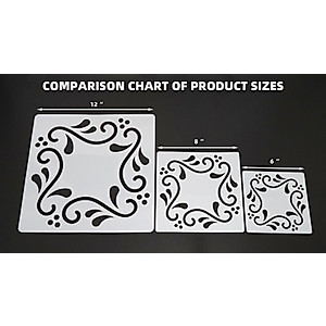 NEGLEX 16 Pack Tile Stencil Set (8X8 Inch), Mexican Stencil Pattern, Use As Floor Stencils Or Wall Stencils, Reusable Stencils for Painting Floor Furniture Canvas, DIY Mexican Talavera Home Décor