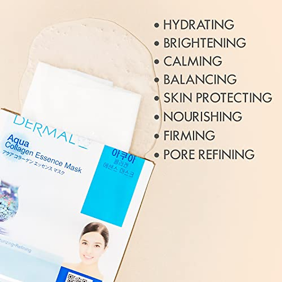 DERMAL 32 Combo A+B Set Pack Collagen Essence Full Face Facial Mask Sheet - The Ultimate Supreme Collection for Every Skin Condition Day to Day Skin Concerns