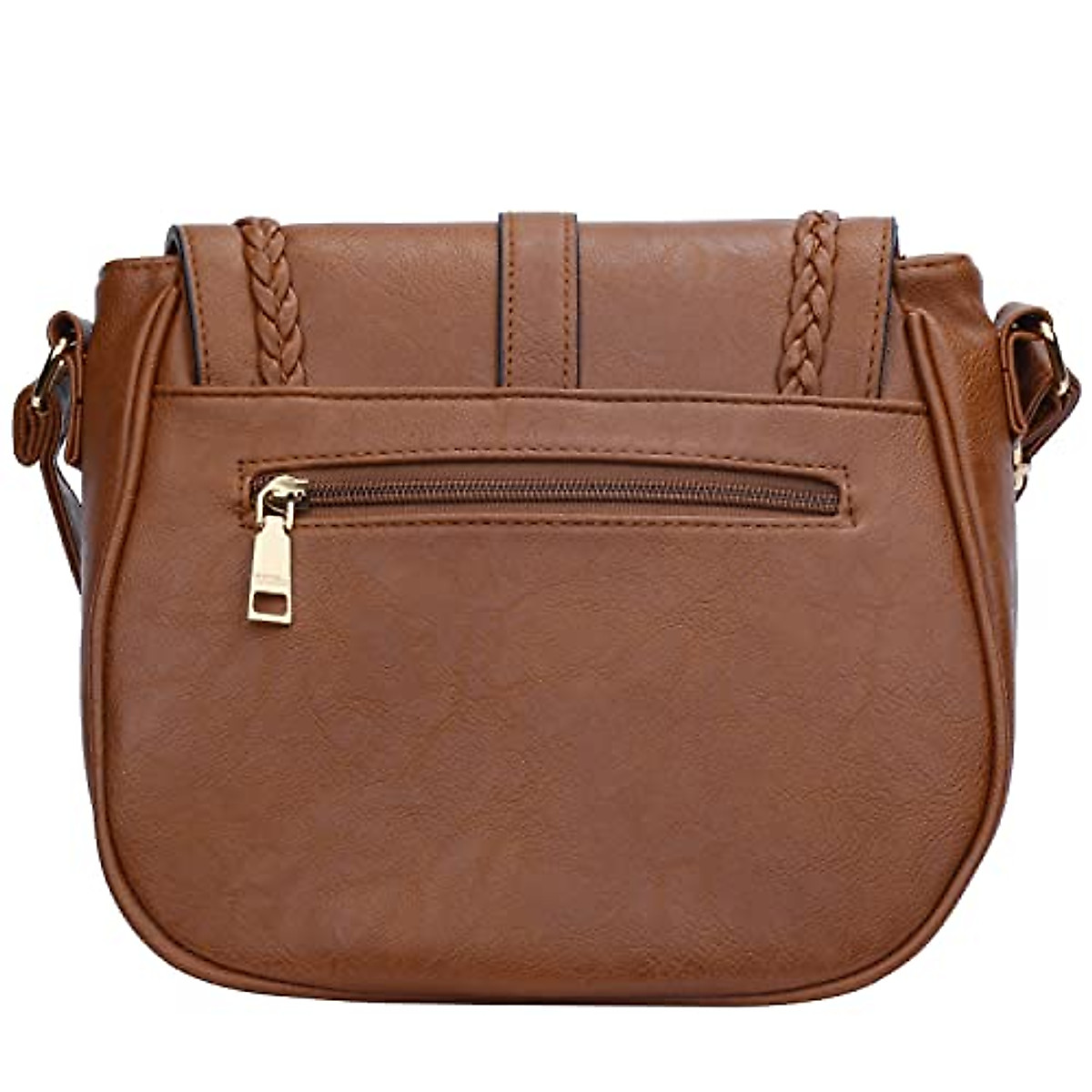 KKXIU Vintage Leather Flap Crossbody Bags for Women and Teen Girls Shoulder Purses (A-Brown)