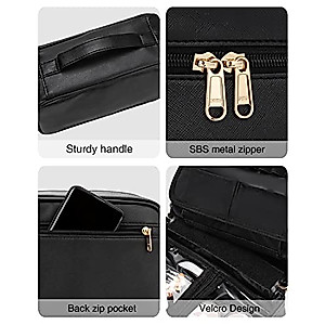 Chomeiu Lipstick Organizer, Lip Gloss Holder Detachable 60 Slots 3 Layer Lipstick Storage Case for Makeup Artists Travel Portable Cosmetic Bag Large Capacity with Waterproof PU Leather and Lining