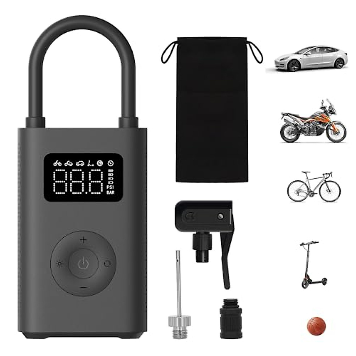 Xiaomi Portable Electric Air Compressor 2, Tire Inflator Electric Air Pump for Car Tires, 150 PSI Tire Pump, Cordless Tire Inflation with Digital Tire Pressure Detection for Car, Scooter, Bike, Ball