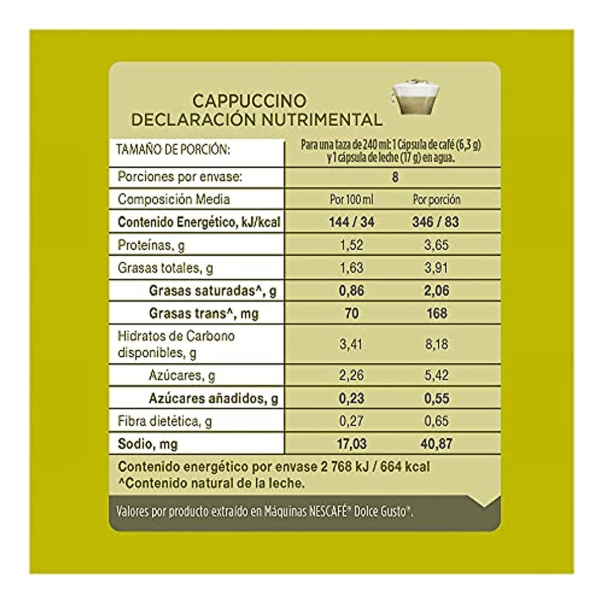 NESCAFÃƒâ€° Dolce Gusto Coffee Capsules Cappuccino, 16 Count (Pack of 3)