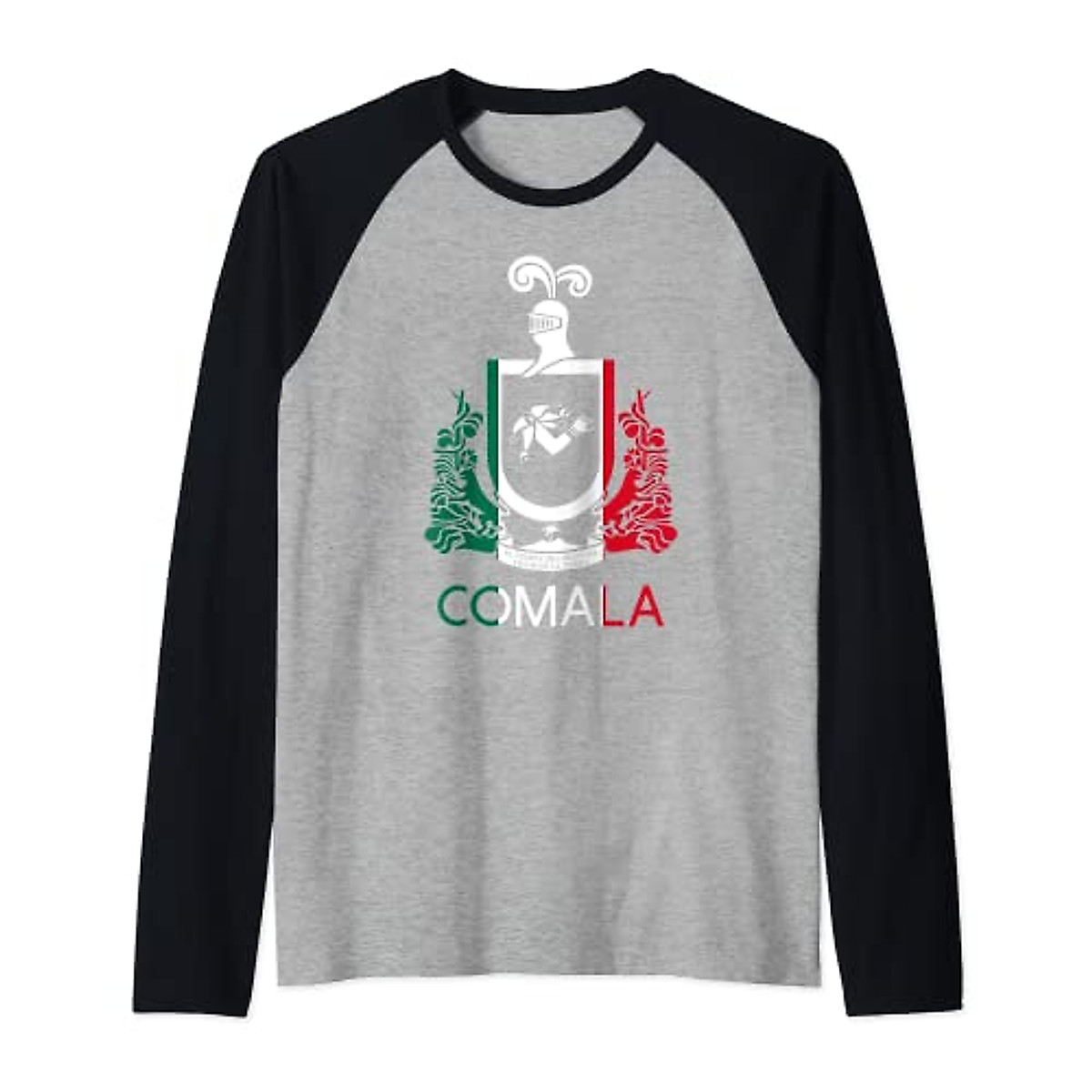 Comala Colima Estado De Mexico Escudo Eagle Aguila Raglan Baseball Tee