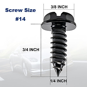 Hoewina License Plate Screw Kit, 8 Sets Stainless Anti Theft License Plate Screws, Anti-Rattle & Rust-Proof Bolts for Securing License Plates Frames or Covers on Cars, Trucks, SUVs (Black)