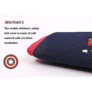 Marble Hero Kids Car Seat Safety Belt Cover, 1P, Spider Man Black#