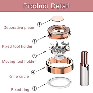 Facial Hair Remover Replacement Heads, for Flawless Women Lip Soft Touch, Chin, and Cheeks Cleaning as Seen on TV 18K Gold-Plated Rose Gold 4 Count