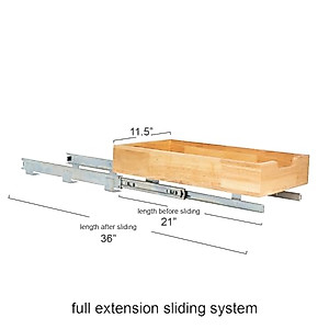 Household Essentials GLIDEZ Wood 1-Tier Sliding Cabinet Organizer: 11.5-inch Wide
