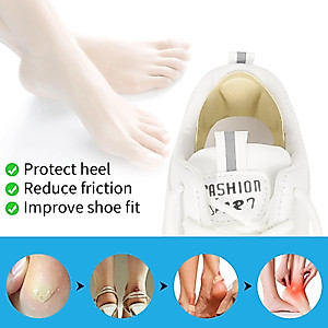 Heel Grips Cushions Inserts,Heel Pads for Loose Shoe Too Big Men Women, Improved Shoe Fit and Comfort, Prevent Heel Slipping, Rubbing, Blisters, Foot Pain. (4 Pair Black)