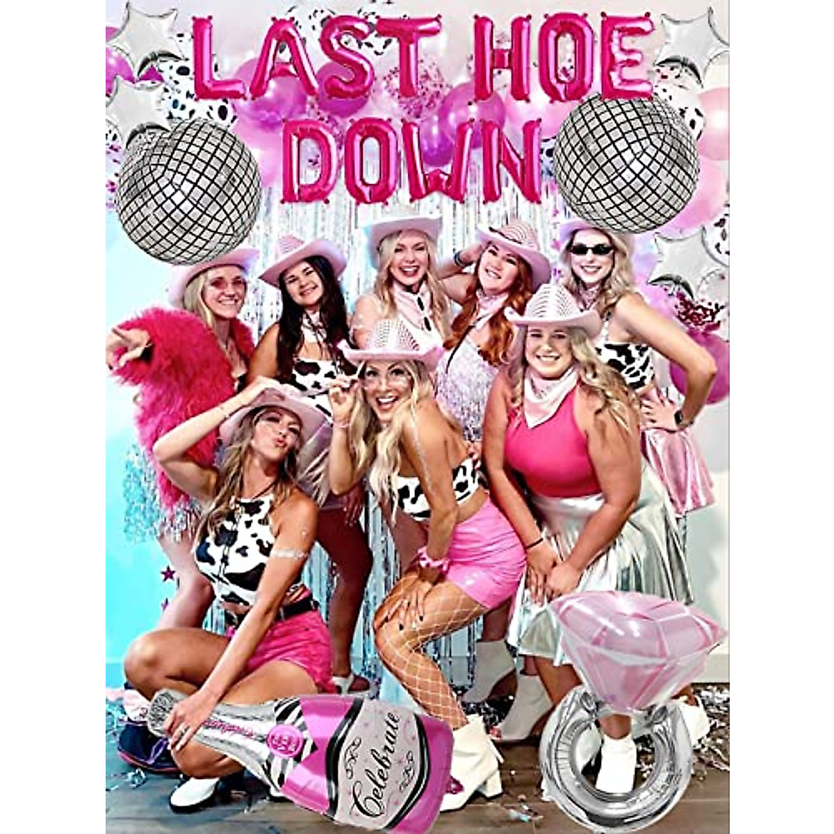 Last Hoedown Balloon Banner Disco Mylar Balloon for Nashville Bachelorette Party Western Disco Cowgirl Bachelorette Party Decorations