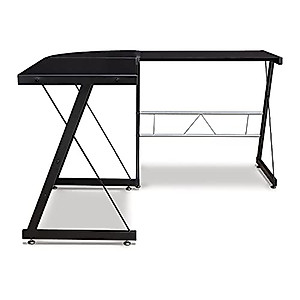 Signature Design by Ashley Mallistron Contemporary Home Office L-Shaped Computer Desk, Black