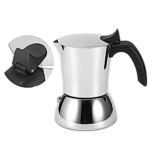 Zerodis Stovetop Espresso Maker color Stainless Steel Thermal Coffeemaker 4 Cup Stainless Steel Coffee Maker and Moka Pot Classic Italian style Black Espresso Coffee Pot