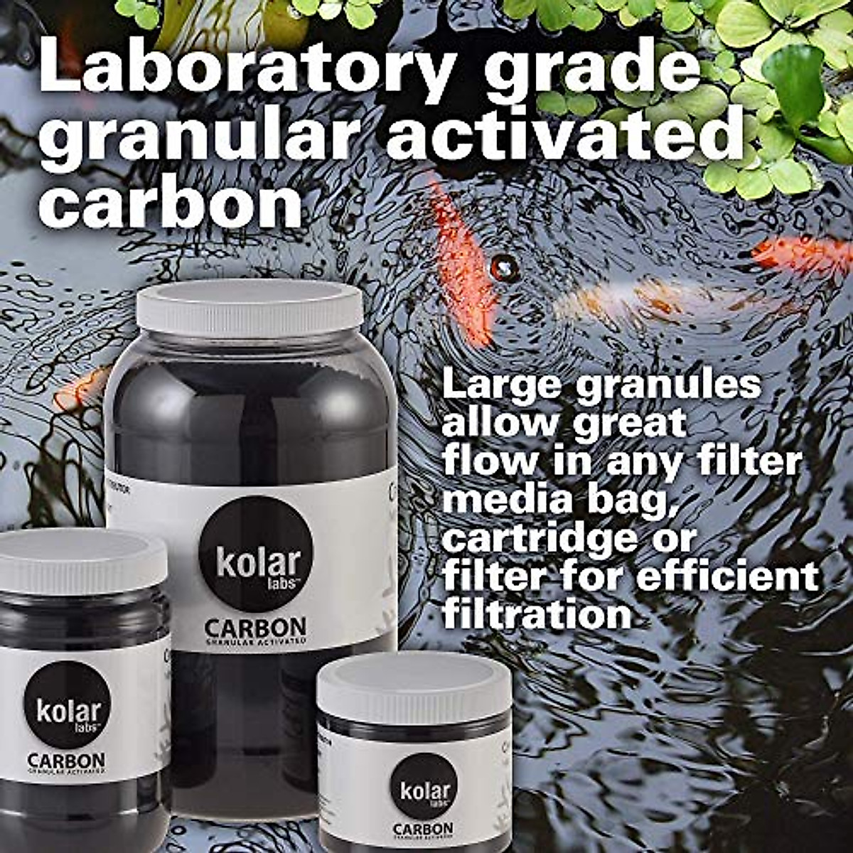 Kolar Labs Crystal Cal Activated Carbon – Large Jar, Activated Charcoal for Aquariums and Fish Tanks