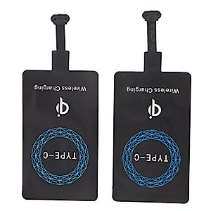 Wireless Charger Receiver, 2pcs Universal Type C Qi Wireless Charging Receiver Self Adhesive Sticker Wireless Charging Adapter for All Type C Cellphones