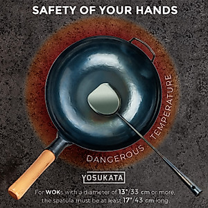 YOSUKATA Pre-Seasoned Wok Utensils Set - Blue Carbon Steel 17-inch Wok Spatula, Wok Ladle, 3 pairs of Chopsticks - Durable Wok Accessories - Traditional Asian Cooking Tools - Wok Tools