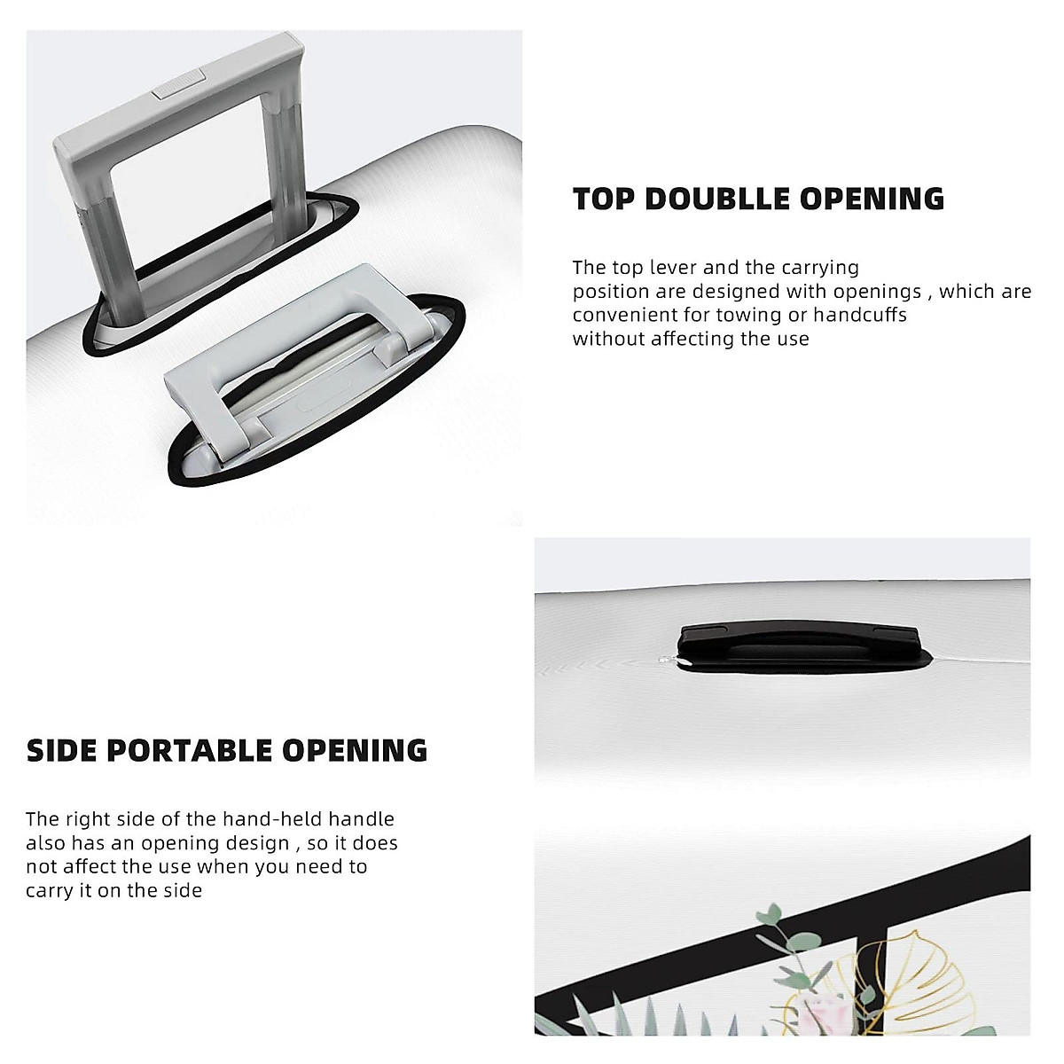 Flower Lette A White Luggage Cover Elastic Washable Stretch Suitcase Protector Anti-Scratch Travel Suitcase Cover for Kid and Adult XL (29-32 inch suitcase)