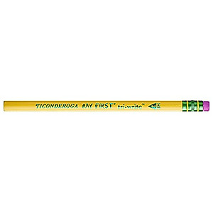 Ticonderoga® Tri-Write Beginners' Pencils With Erasers, #2 Soft, Yellow Barrel, Pack Of 36